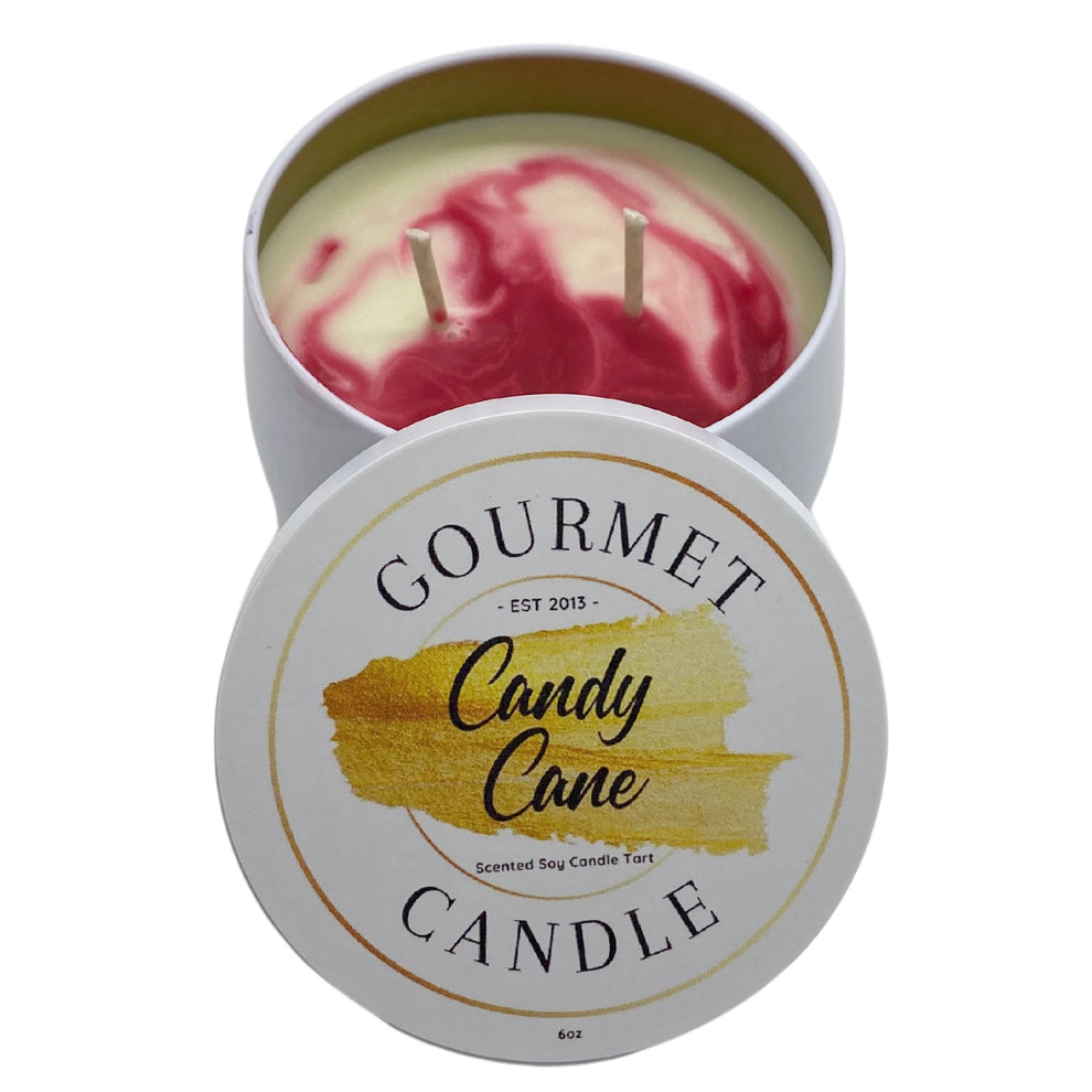 Peppermint Candy Cane Scented Soy Candle | 20% off – Gourmet Candle
