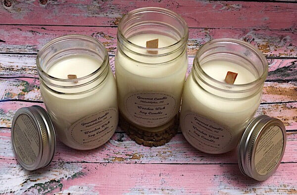 Unscented Soy Wooden Wick Candle – Gourmet Candle