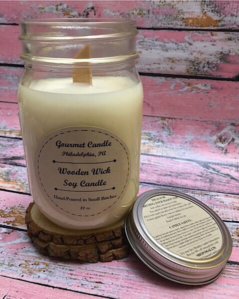 Unscented Soy Wooden Wick Candle – Gourmet Candle